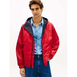 Tommy Hilfiger Herren Wendejacke "REVERSIBLE COLOR BLOCK", blau, Gr. L, unifarben, Web, Obermaterial: 100% Polyester, Jacken, wasserfeste Regenjacke,