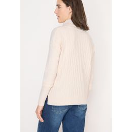 Cecil Damen Rollkragenpullover, beige, Gr. S, unifarben, Strick, Obermaterial: 44% Nylon, 28% Polyacryl, 24% Baumwolle, 4% Elasthan, Pullover, mit
