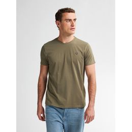 Herren Rundhalsshirt, beige, Gr. M, PETROL INDUSTRIES, Jersey, Obermaterial: 100% Baumwolle, Shirts, mit Logo Stickerei