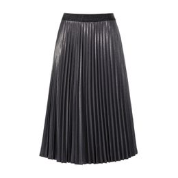 GOLDNER Damen Plisseerock "Plisseerock im Metallic Look", grau, Gr. 42, Obermaterial: 95% Polyester PES. 5% Elasthan EL., R&ouml;cke, Metallisches Garn