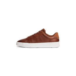 Tommy Hilfiger Herren Sneaker "TH COURT CORE COGNAC", Gr. 43cognac, Leder, Schuhe, Freizeitschuh, Halbschuh, Schn&uuml;rschuh im coolen Used Look
