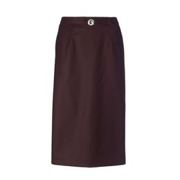GOLDNER Damen Midirock "Klassischer Schurwoll-Schlupfrock", rot, Gr. 42, Obermaterial: 52% Schurwolle WV. 46% Polyester PES. 2% Elasthan EL., R&ouml;cke,