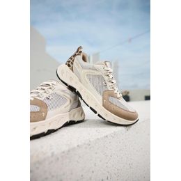 Rieker Damen Plateausneaker, Gr. 36, beige, Lederimitat, Textil, Schuhe, Schn&uuml;rschuh, Freizeitsneaker, Halbschuh mit MemoSoft-Innensohle