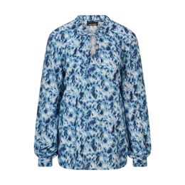 GOLDNER Damen Schlupfbluse "Kurzgr&ouml;&szlig;e Moderne R&uuml;schenbluse mit Stehkragen", blau, Gr. 19, Obermaterial: 100% Viskose CV., Blusen, R&uuml;schen