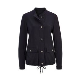GOLDNER Damen Kurzjacke "Blouson mit Stehkragen", blau, Gr. 46, Obermaterial: 48% Polyamid PA. 40% Viskose CV. 12% Elasthan EL., Jacken, Tunnelzug am