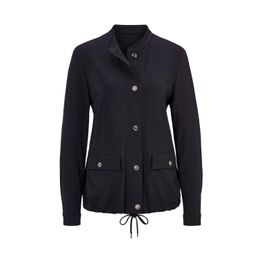 GOLDNER Damen Kurzjacke "Blouson mit Stehkragen", blau, Gr. 52, Obermaterial: 48% Polyamid PA. 40% Viskose CV. 12% Elasthan EL., Jacken, Tunnelzug am