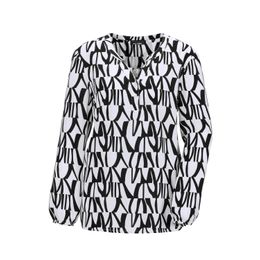 GOLDNER Damen Schlupfbluse "Printbluse mit Allover-Druck", schwarz, Gr. 48, Obermaterial: 100% Viskose CV., Blusen, Mit Seitenschlitzen