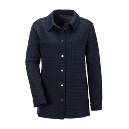 GOLDNER Damen Hemdbluse "Hemdjacke", blau, Gr. 42, Obermaterial: 50% Polyester PES. 37% Viskose CV. 12% Baumwolle CO. 1% Elasthan EL., Blusen,