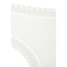 Lascana Damen Brasilslip, Gr. 48, beige, Jersey, Obermaterial: 95% Baumwolle, 5% Elasthan. Spitze: 90% Polyamid, 10% Elasthan, unifarben, Unterhosen,
