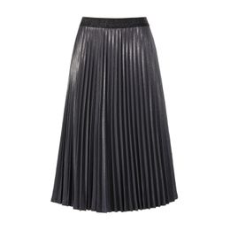 GOLDNER Damen Plisseerock "Kurzgr&ouml;&szlig;e Plisseerock im Metallic Look", grau, Gr. 23, Obermaterial: 95% Polyester PES. 5% Elasthan EL., R&ouml;cke,