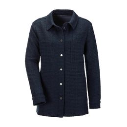 GOLDNER Damen Hemdbluse "Hemdjacke", blau, Gr. 40, Obermaterial: 50% Polyester PES. 37% Viskose CV. 12% Baumwolle CO. 1% Elasthan EL., Blusen,