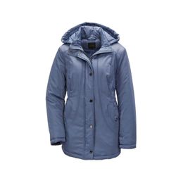 GOLDNER Damen Winterjacke "Kurzgr&ouml;&szlig;e Jacke mit Kapuze in dezenter Crashstruktur", blau, Gr. 23, Obermaterial: 55% Polyester PES. 45% Polyamid PA.,