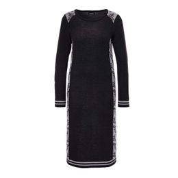 GOLDNER Damen Strickkleid "Kurzgr&ouml;&szlig;e Jacquard Strickkleid", schwarz, Gr. 22, Obermaterial: 82% Polyacryl PAN. 18% Schurwolle WV., Kleider,