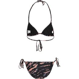 Urban Classics Damen B&uuml;gel-Bikini "Urban Classics Damen Ladies Tie Dye Bikini", schwarz, Gr. XXL, 85% Polyester, 15% Elasthan, Bikini-Sets
