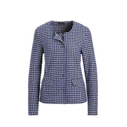 GOLDNER Damen Jackenblazer "Elegante Karo-Jacke mit Glanzeffekten", blau, Gr. 48, Obermaterial: 40% Polyacryl PAN. 30% Baumwolle CO. 28% Polyester