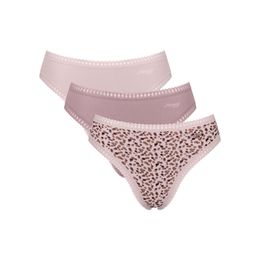 Slip Sloggi "GO Crush High leg C3P", Damen, Gr. S, 1, multiple colours, Single Jersey, Obermaterial: 95% Polyamid, 5% Elasthan, mehrfarbig, Unterhosen Slip, mit Spitzendetails