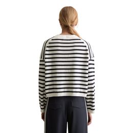Marc O'Polo Damen Cardigan "relaxed fit aus Soft Cotton Stretch", schwarz-wei&szlig;, Gr. S, MARC O'POLO DENIM, Strick, Obermaterial: 58% Baumwolle, 25% Polyamid, 17%