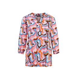GOLDNER Damen Tunika "Kurzgr&ouml;&szlig;e Mit Allover-Print in Tunikaform, 3/4-&Auml;rmeln", wei&szlig;, Gr. 22, Obermaterial: 100% Viskose CV., Tuniken, keine/nicht