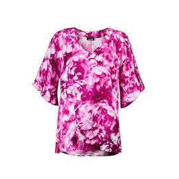 GOLDNER Damen Satinbluse "Viskosebluse mit floralem Design", pink, Gr. 40, Obermaterial: 100% Viskose CV., Blusen, Blumenmuster