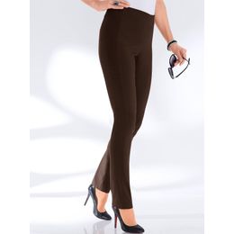 Damen Dehnbund-Hose, braun, Gr. 21, unifarben, 72% Viskose, 25% Polyamid, 3% Elasthan, Hosen