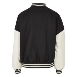Urban Classics Damen Collegejacke "Urban Classics Damen Ladies Oversized Big U College Jacket", schwarz-wei&szlig;, Gr. XXL, unifarben, 50% Wolle, 50%