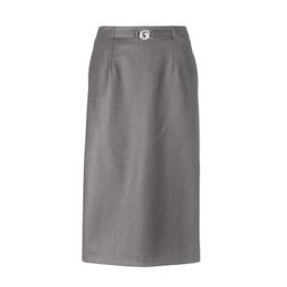 GOLDNER Damen Midirock "Kurzgr&ouml;&szlig;e Klassischer Schurwoll-Schlupfrock", grau, Gr. 21, Obermaterial: 52% Schurwolle WV. 46% Polyester PES. 2% Elasthan