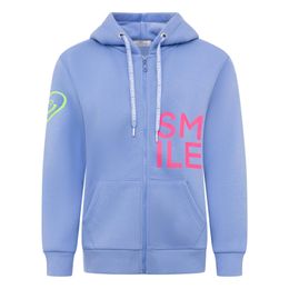 Zwillingsherz Damen Kapuzensweatjacke ""Alissa"", blau, Gr. S, bedruckt, bestickt, unifarben, Sweatware, Obermaterial: 50% Baumwolle, 50% Polyester,