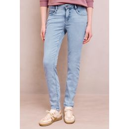 Damen Comfort-fit-Jeans, blau, Gr. 34, STREET ONE STUDIO, unifarben, Jeans, 85% Baumwolle, 9% Polyester, 4% Elastomultiester, 2% Elasthan, Jeans,