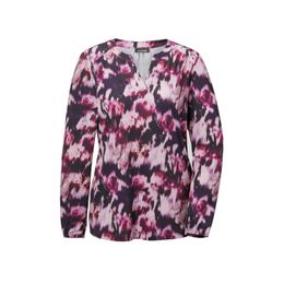 GOLDNER Damen Kurzarmbluse "Elegantes Blusenshirt mit V-Ausschnitt", pink, Gr. 52, Obermaterial: 95% Polyester PES. 5% Elasthan EL., Blusen,