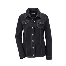 GOLDNER Damen Kurzjacke "Kurzgr&ouml;&szlig;e Zeitlose Jeansjacke mit tollen Details", schwarz, Gr. 21, Obermaterial: 98% Baumwolle CO. 2% Elasthan EL., Jacken,