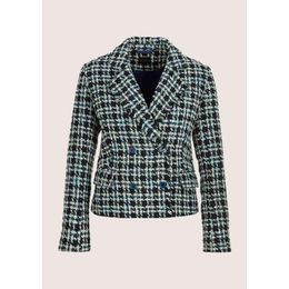 Madeleine Mode MADELEINE Damen Jackenblazer "Tweed-Blazer Modischer Zweireiher mit Fransen", blau, Modern, Gr. 48, Obermaterial: 57% Polyester PES. 38% Polyacryl