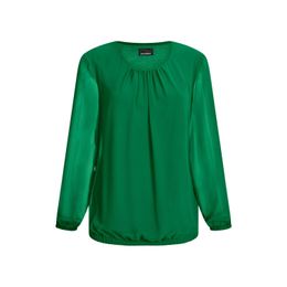 GOLDNER Damen Klassische Bluse "Kurzgr&ouml;&szlig;e Jerseybluse mit Falten-Details", gr&uuml;n, Modisch, Gr. 22, Obermaterial: 67% Polyester PES. 30% Viskose CV. 3%