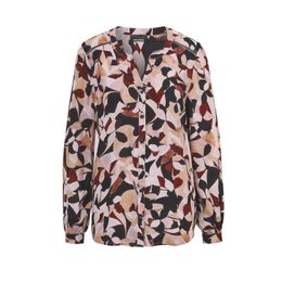 GOLDNER Damen Kurzarmbluse "Bluse mit Tunika Ausschnitt", schwarz, Gr. 42, Obermaterial: 100% Viskose CV., Blusen, Kn&ouml;pfe
