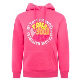Zwillingsherz Damen Hoodie ""Love Yourslef""mittelpink, Gr. S, Sweatware, Obermaterial: 50% Baumwolle, 50% Polyester, Sweatshirts, runde gro&szlig;e