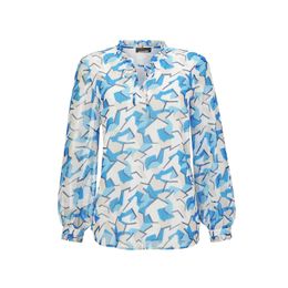 GOLDNER Damen Chiffonbluse "Bluse", blau, Gr. 44, Obermaterial: 100% Polyester PES., Blusen, Mit femininen R&uuml;schendetails