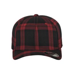 Flexfit Flex Cap "Flexfit Unisex Flexfit Tartan Plaid"balck, rot, Gr. S, 64% Polyester, 34% Viskose, 2% Elasthan, Caps