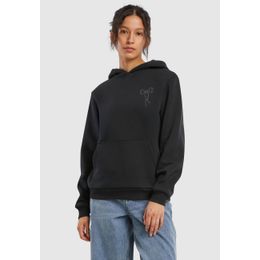 MISS TEE Damen Kapuzensweatshirt "Miss Tee Bow Oneliner Ladies Fluffy Hoody"schwarz, Gr. XL, bedruckt, 70% Baumwolle, 30% Polyester, Sweatshirts