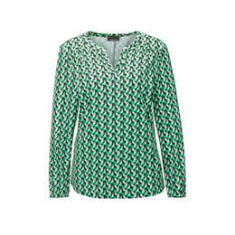 GOLDNER Damen Kurzarmbluse "Elegantes Blusenshirt mit V-Ausschnitt", gr&uuml;n, Gr. 42, Obermaterial: 95% Polyester PES. 5% Elasthan EL., Blusen,