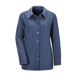GOLDNER Damen Hemdbluse "Hemdjacke", blau, Gr. 46, Obermaterial: 50% Polyester PES. 37% Viskose CV. 12% Baumwolle CO. 1% Elasthan EL., Blusen,