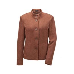 GOLDNER Damen Jackenblazer "Blazer mit raffinierter Kragenl&ouml;sung", braun, Gr. 46, Obermaterial: 88% Polyester PES. 12% Viskose CV., Blazer, Sonstiges