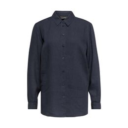 GOLDNER Damen Langarmbluse "Bequeme Damen Businessbluse", blau, Gr. 40, Obermaterial: 100% Leinen LI., Blusen, Ohne
