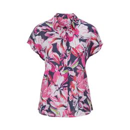 GOLDNER Damen Hemdbluse "Sommerliche Bluse mit Blumenmuster", pink, Gr. 46, Obermaterial: 100% Viskose CV., Blusen, Schlitze in der Seitennaht