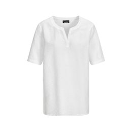 GOLDNER Damen Schlupfbluse "Blusenshirt mit feiner Streifenstruktur", wei&szlig;, Gr. 42, Obermaterial: 100% Polyester PES., Blusen, figurschmeichelende