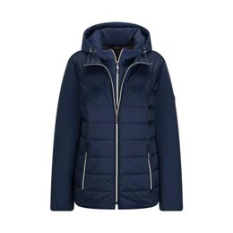 GOLDNER Damen Kurzjacke "Kurzgr&ouml;&szlig;e Sportive Steppjacke mit Kapuze", blau, Gr. 20, Obermaterial: 50% Polyamid PA. 47% Polyester PES. 3% Elasthan EL.,