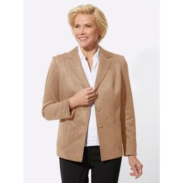 CLASSIC Damen Jackenblazer "Lederimitat-Blazer", braun, Gr. 38, 90% Polyester, 10% Elasthan, Blazer