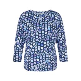 Rabe Damen 3/4-Arm-Shirtdunkel jeans, Gr. 40, bedruckt, Jersey, Obermaterial: 100% Baumwolle, Shirts, mit All-Over Print