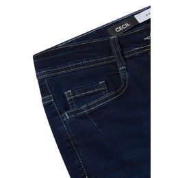 Slim-fit-Jeans Cecil, Damen, Gr. 27, L&auml;nge 28, dunkelblau wash, Jeans, 78% Baumwolle, 20% Polyester, 2% Elasthan, unifarben, lang, Jeans Slim-fit-Jeans, Middle Waist