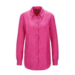 GOLDNER Damen Langarmbluse "Kurzgr&ouml;&szlig;e Bequeme Damen Businessbluse", pink, Gr. 23, Obermaterial: 100% Leinen LI., Blusen, Ohne