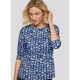 Rabe Damen 3/4-Arm-Shirt, blau, Gr. 40, bedruckt, Jersey, Obermaterial: 100% Baumwolle, Shirts, mit All-Over Print