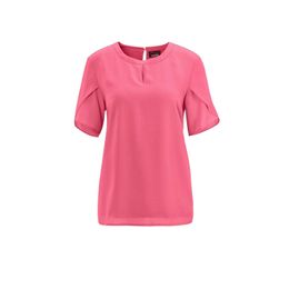 GOLDNER Damen Kurzarmbluse "Kurzgr&ouml;&szlig;e Bluse mit aufregender &Auml;rmell&ouml;sung", rosa, Gr. 22, Obermaterial: 100% Polyester PES., Blusen, Ohne